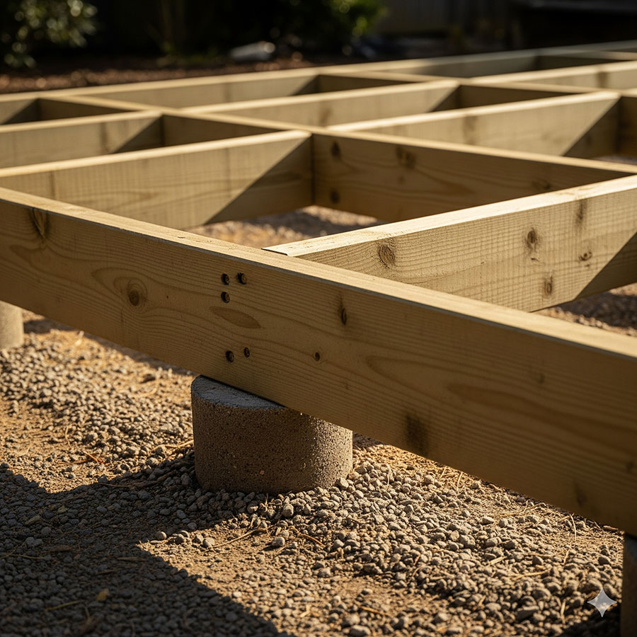 Decking Bearers & Joists - Building a Solid Deck Sub-Frame – Long Flat ...